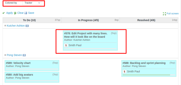Using colors | RedmineUP Help | Agile plugin documentation